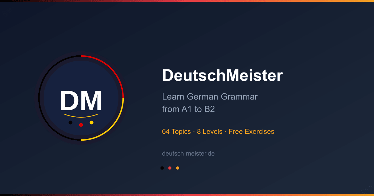 DeutschMeister - Learn German Grammar from A1 to B2 | 64 Topics